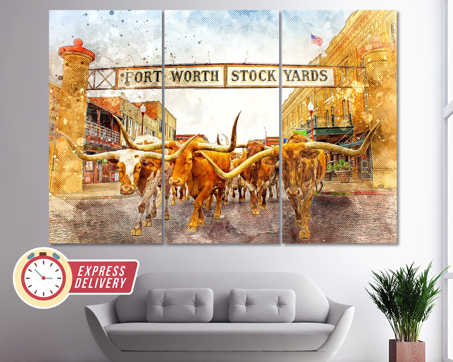 Fort Worth Bulls, Fort Worth Stockyards, Fort Worth Wall Art, Fort ...