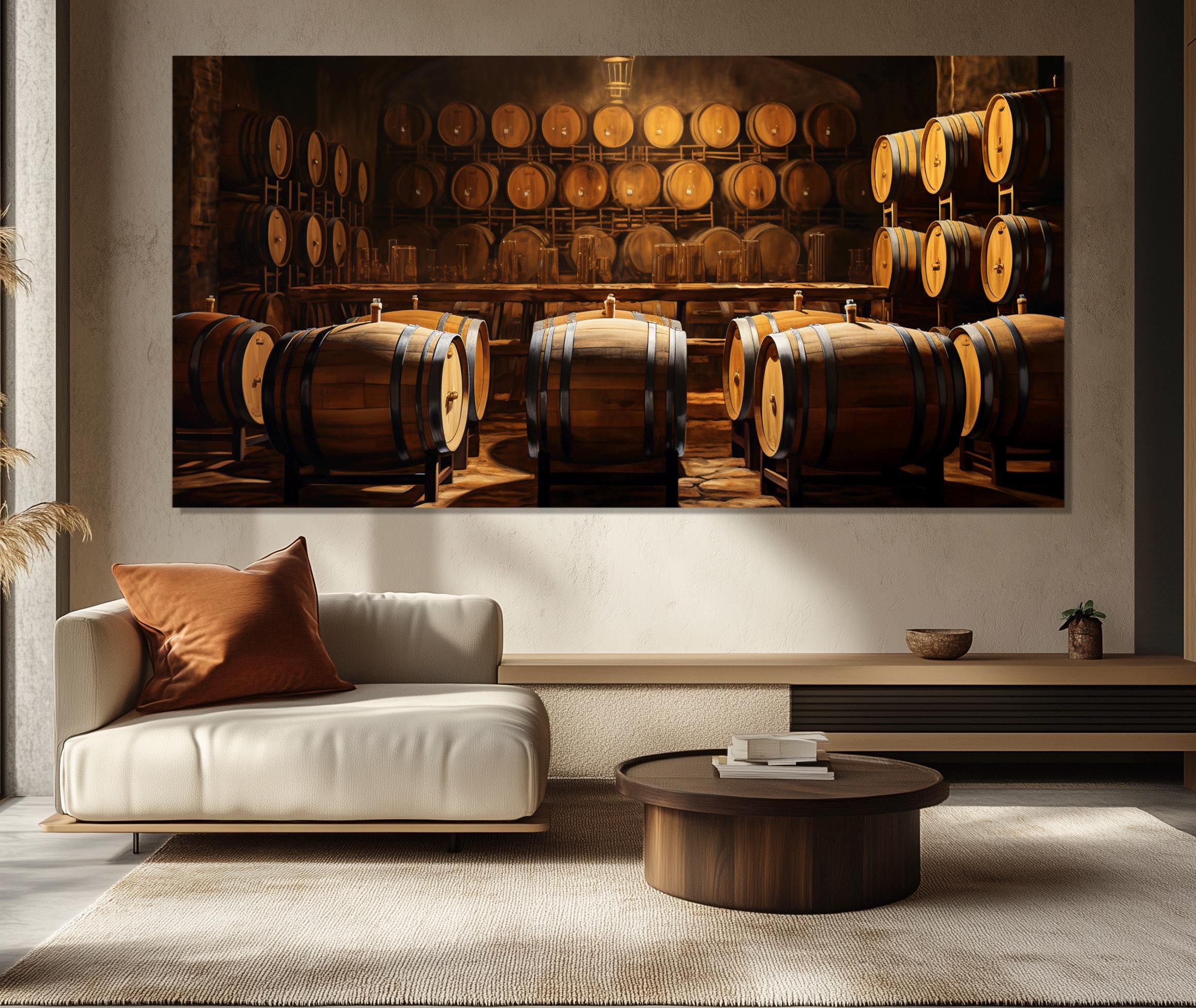Vintage Whiskey Barrels Canvas Print, Whiskey Wall Art, Retro Whiskey ...