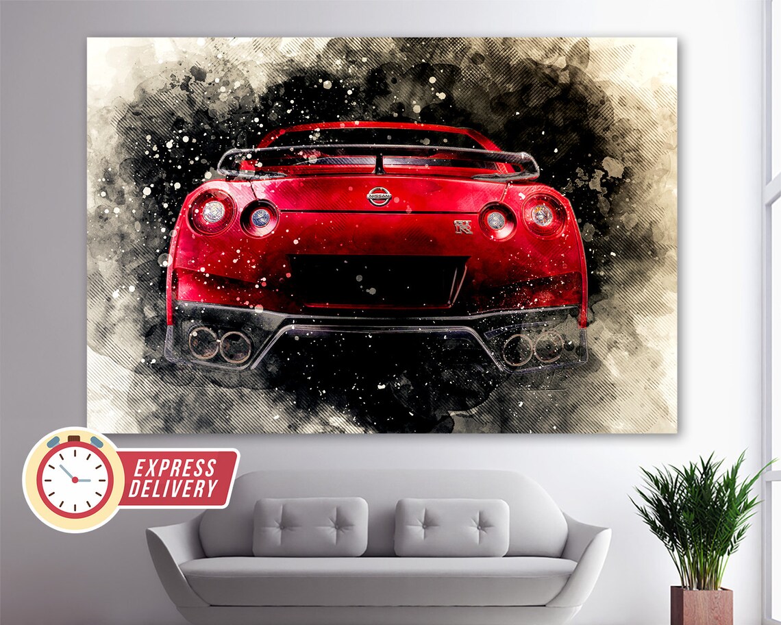 Nissan GT-R Canvas Print Nissan Wall Art Nissan Canvas Art | Etsy
