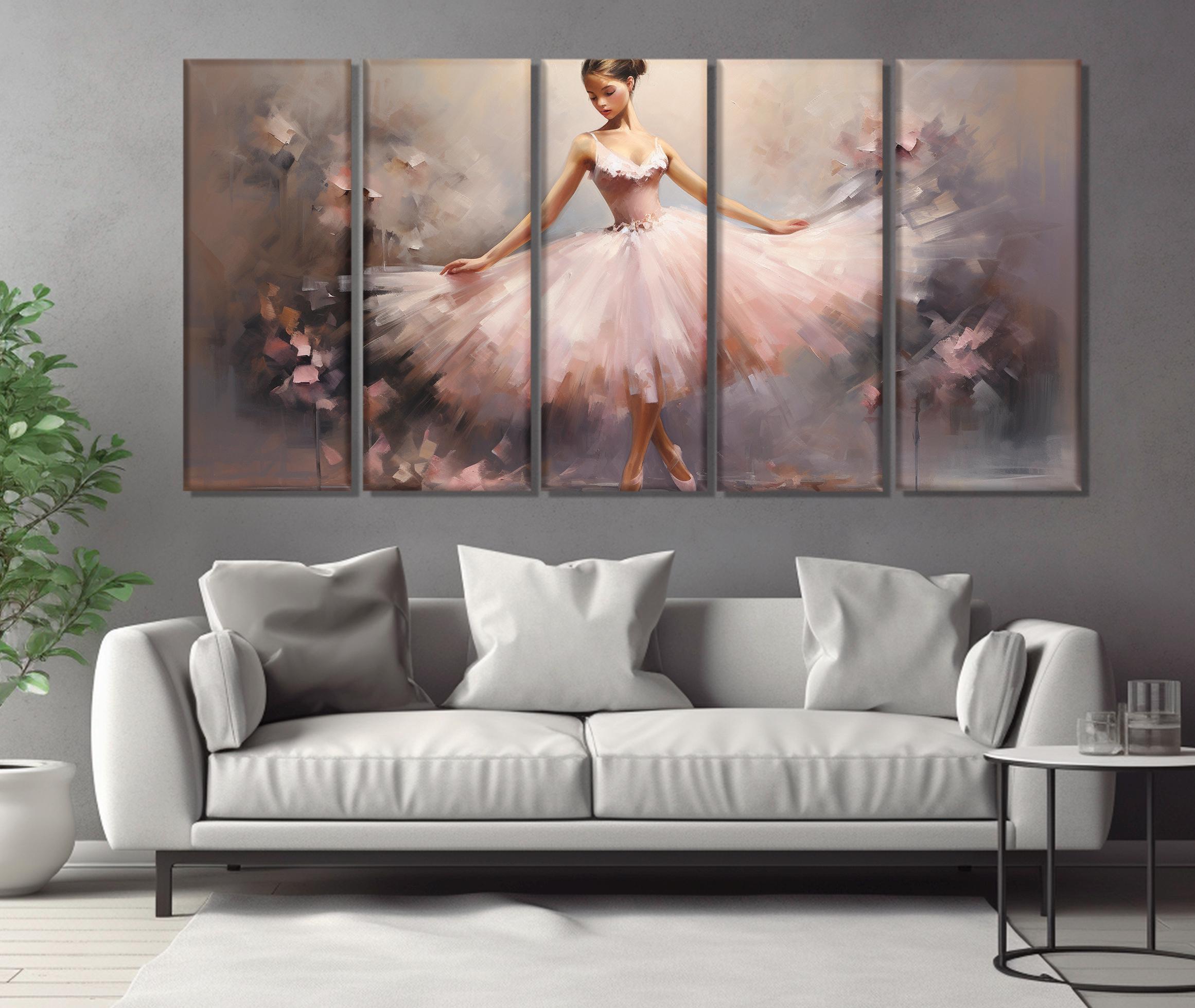 Beautiful Ballerina Painting Printed on Canvas, Abstract Ballet Canvas ...