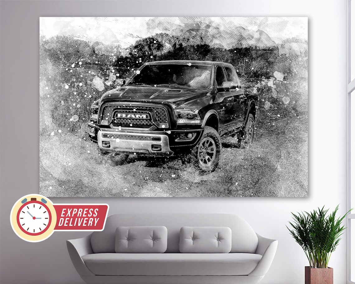 Dodge RAM Truck Canvas Print off Road Wall Art Dodge Wall - Etsy