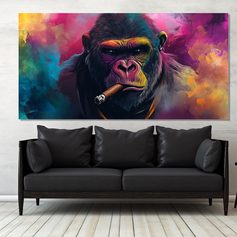 Monkey Painting - Etsy