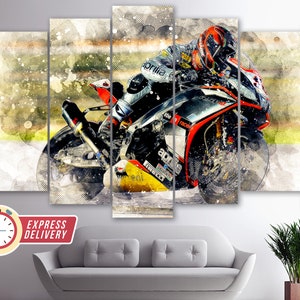 Sport Bike Canvas Art, Motor Racing Canvas, Motor Bikes Wall Art, Sport ...