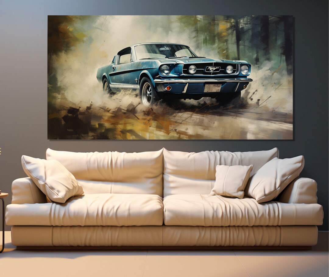 Ford Mustang Canvas Print, Ford Mustang Painting, Muscle Cars Wall Art ...