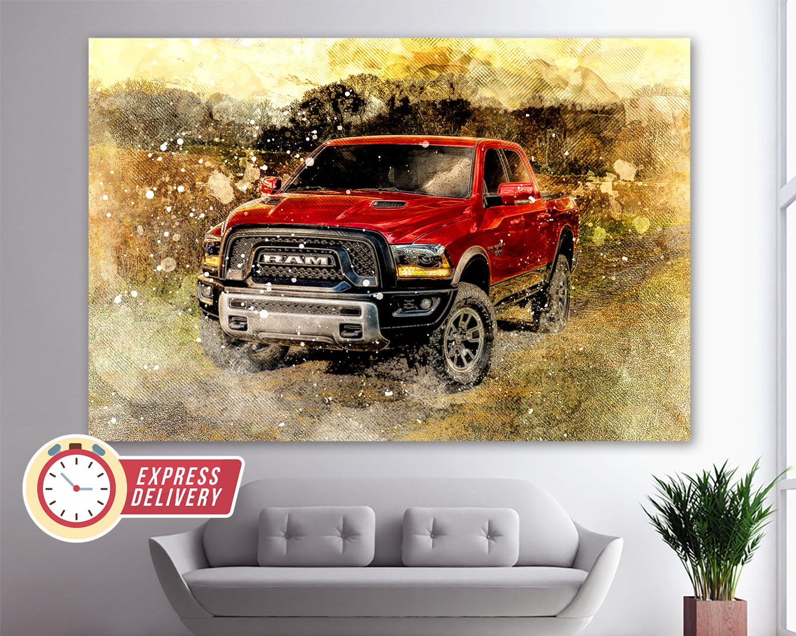 Dodge RAM Truck Canvas Print, off Road Wall Art, Dodge Wall Art, Dodge ...