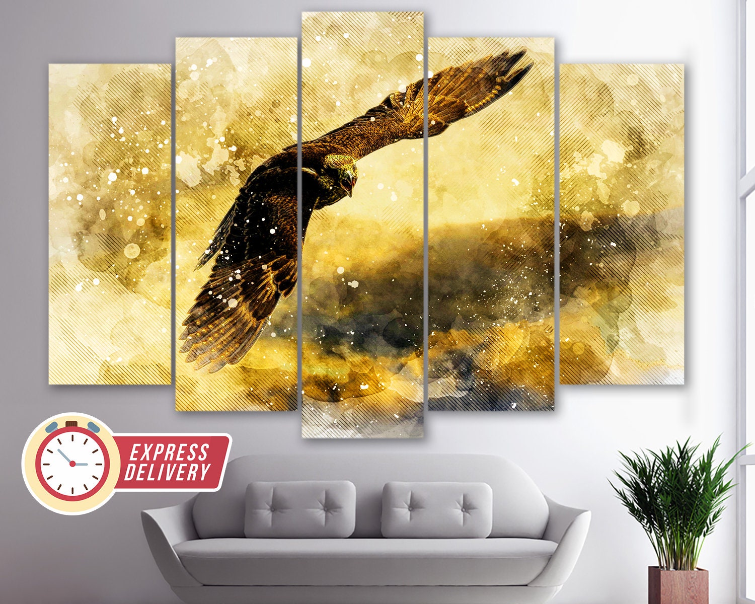 Eagle Flight Canvas Art Bald Eagle Paintings Eagle Print | Etsy