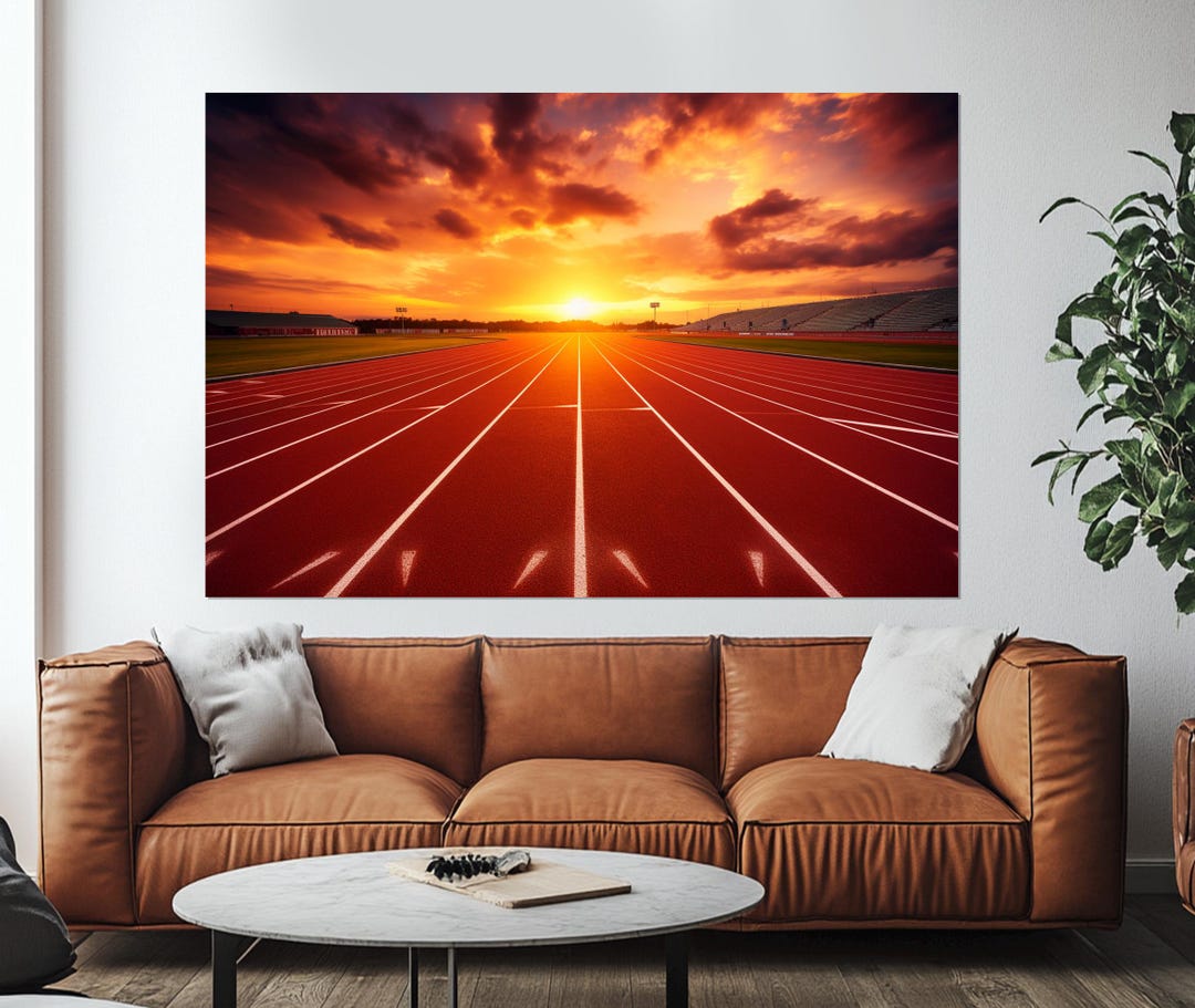 Running Wall Art, Running Motivation Canvas Print, Running Track on ...