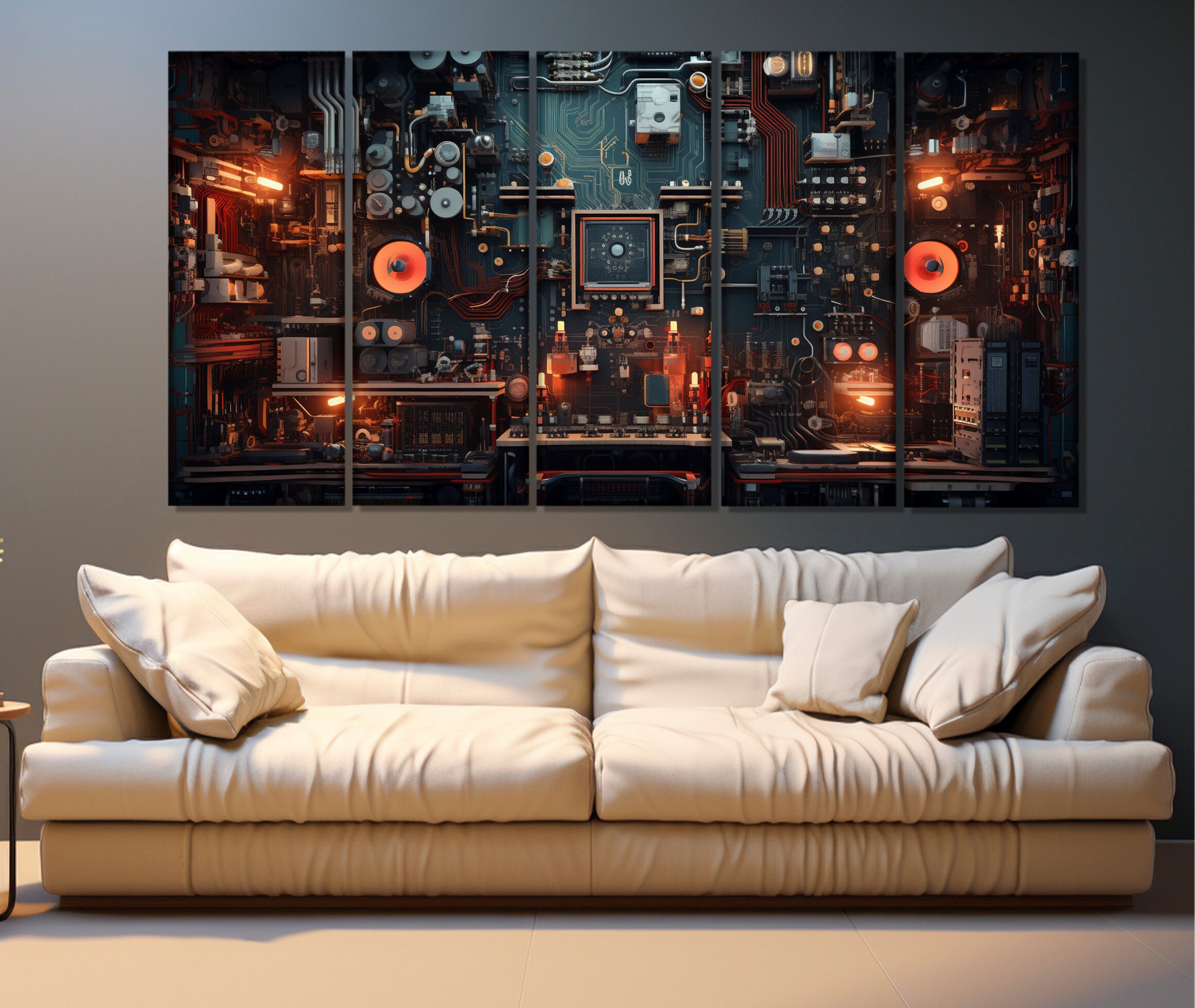Chip Canvas Print, Motherboard Painting, Circuit Canvas Print, System ...
