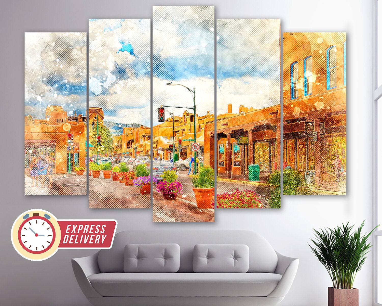 Santa Fe Canvas Print, New Mexico, Santa Fe Wall Art, Santa Fe Artwork ...