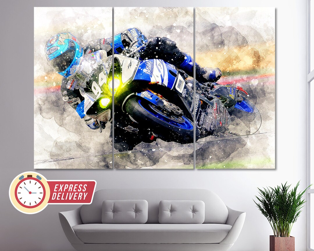 Motor Racing Canvas Art, Motor Bikes Wall Art, Biker Gift, Sport Bike ...