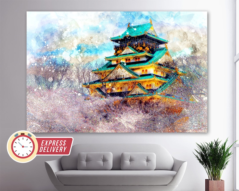 Temple in Japan Canvas Print, Japanese Wall Art, Japan Canvas Art ...