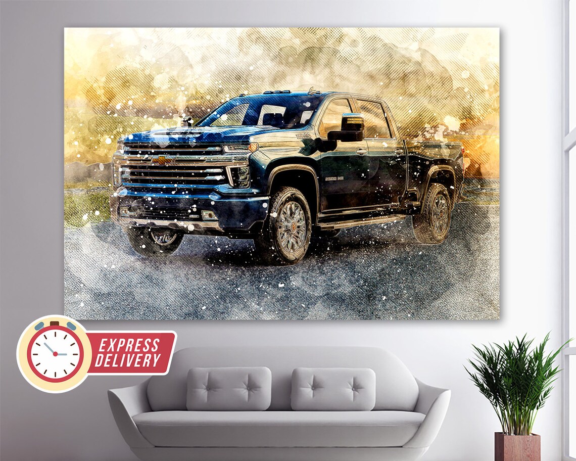 Chevrolet Silverado 2500 HD Truck Canvas Print off Road Wall | Etsy