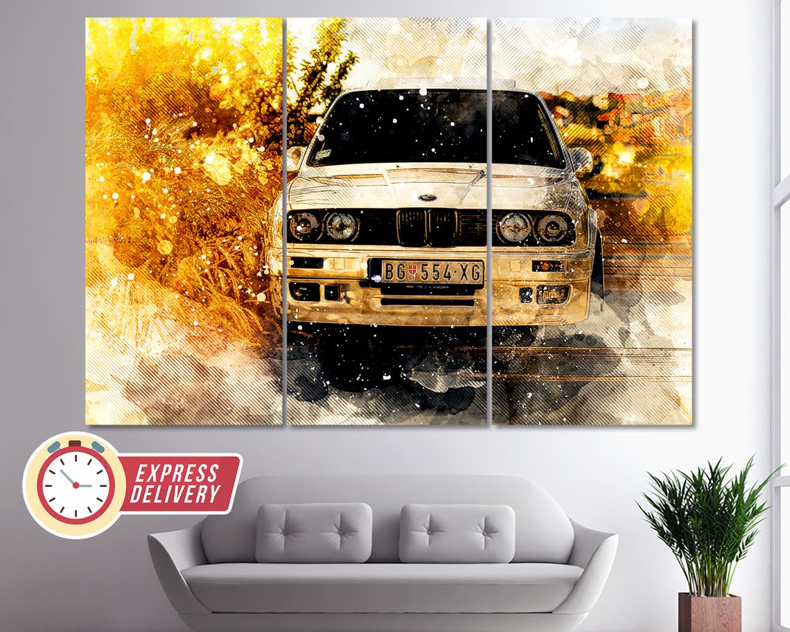 Classic BMW E30 Canvas Print, BMW Wall Art, BMW Canvas Art, Bmw Poster ...