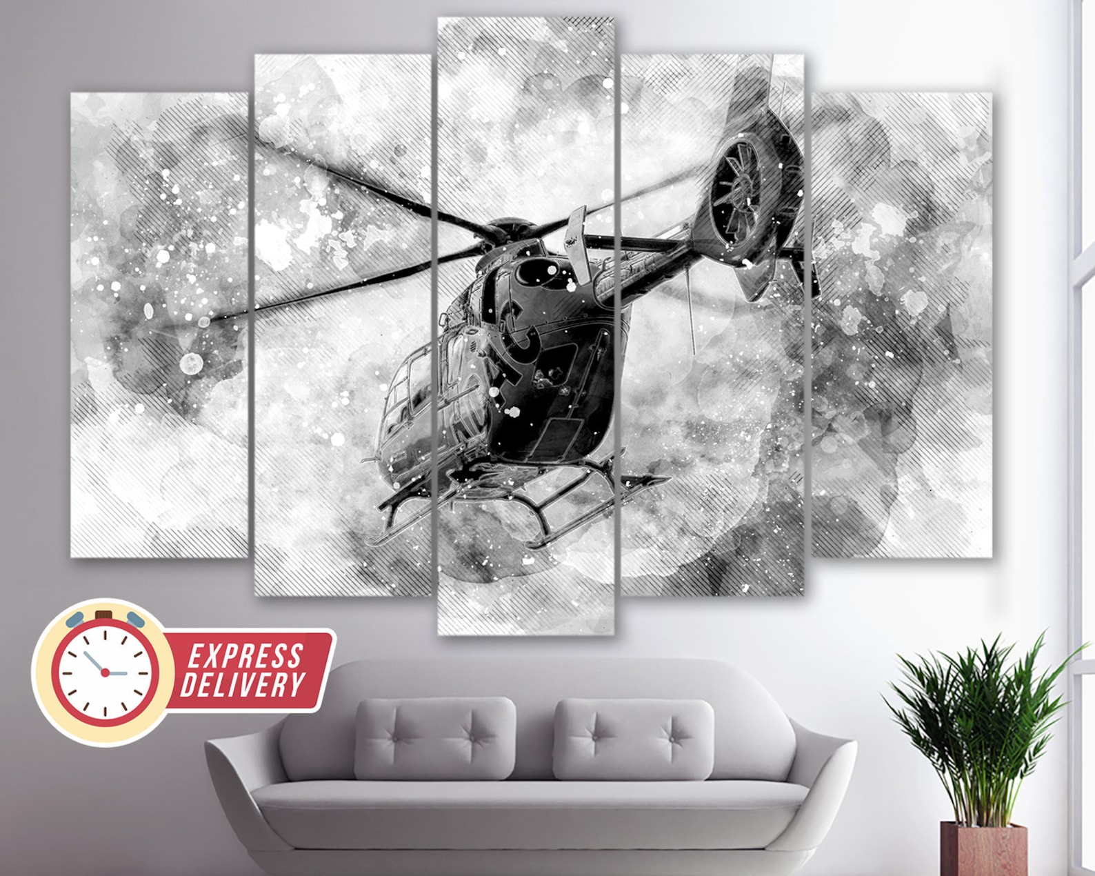 ADAC Air Rescue Helicopter Canvas Print Helicopter Wall Art - Etsy