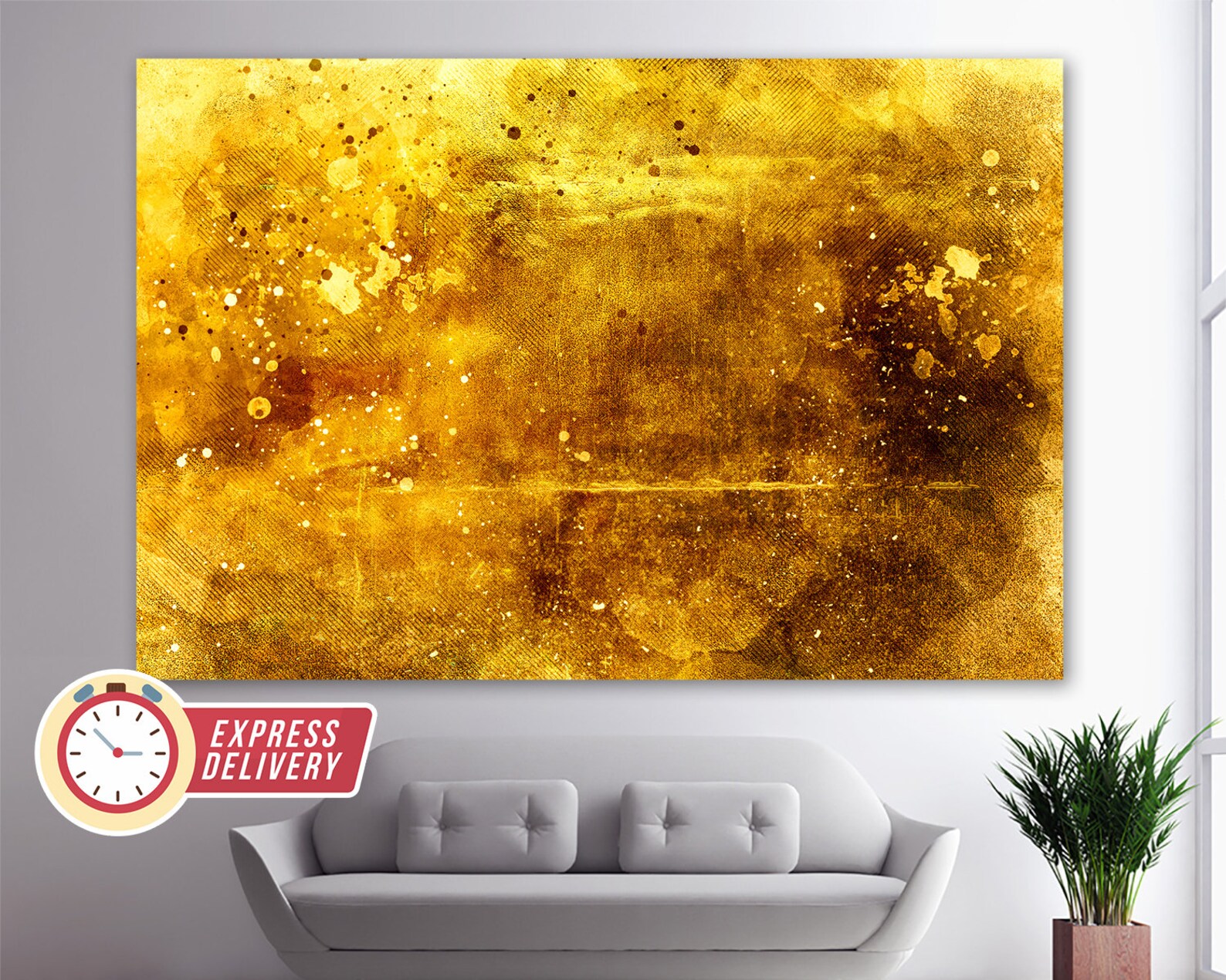Abstract Gold Canvas Print Gold Paintings Gold Print - Etsy