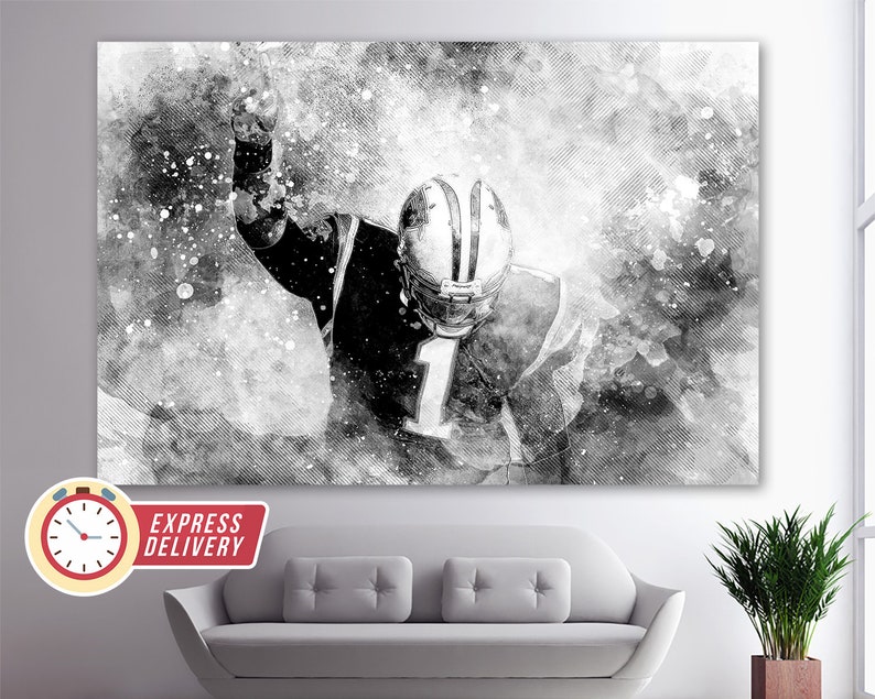 Abstract Football Player Canvas Print Football Wall Art - Etsy