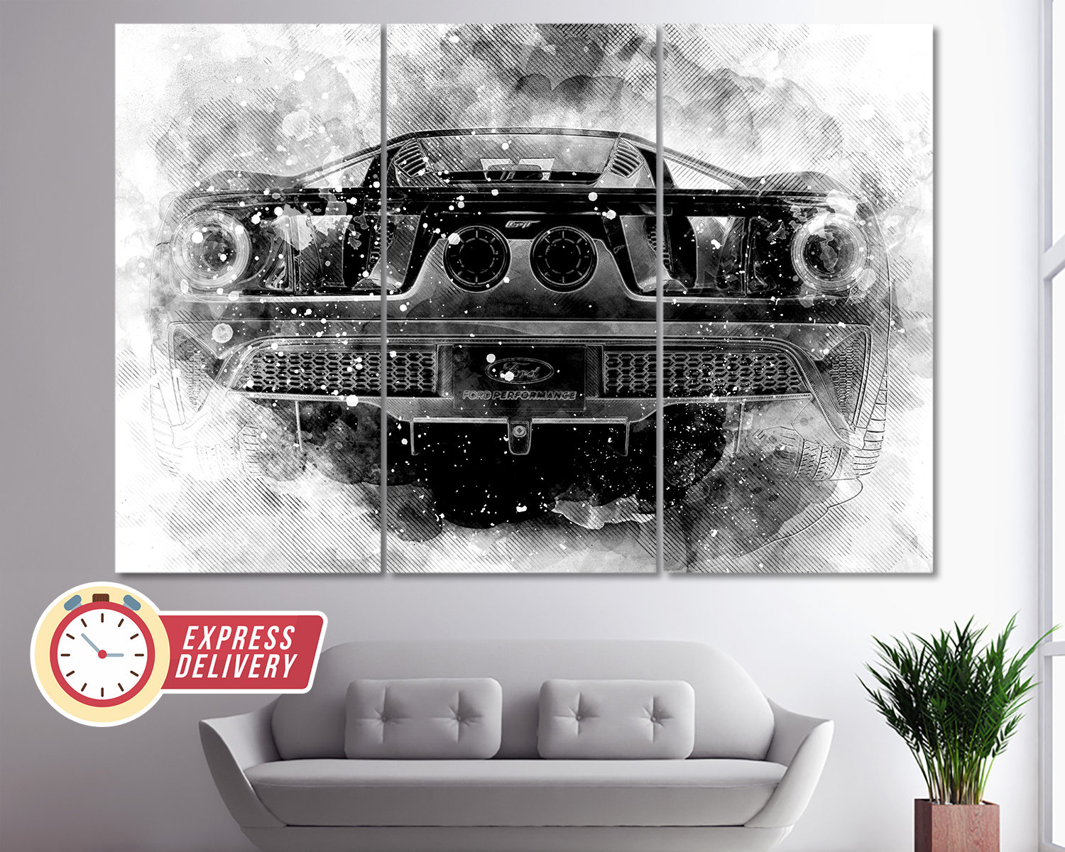Ford Wall Art, Ford GT Canvas Print, Ford Canvas Art, Sport Car Canvas ...