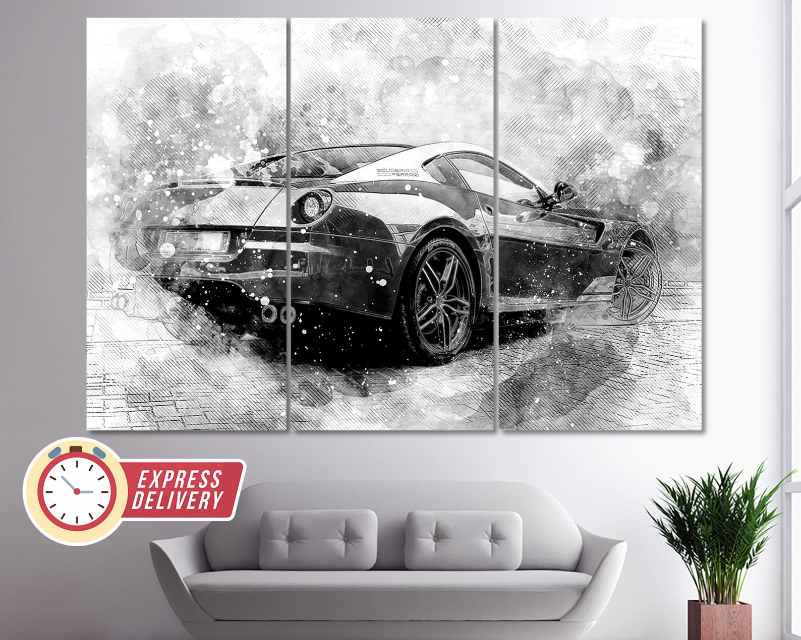 Red Ferrari Canvas Print Ferrari Wall Art Ferrari Canvas - Etsy