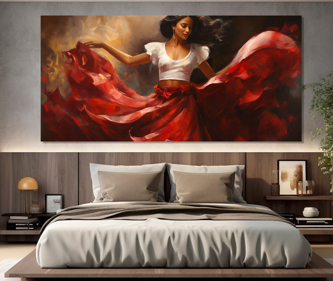 Beautiful Woman Dancing Canvas Print, Abstract Dance Canvas Art, Dance ...