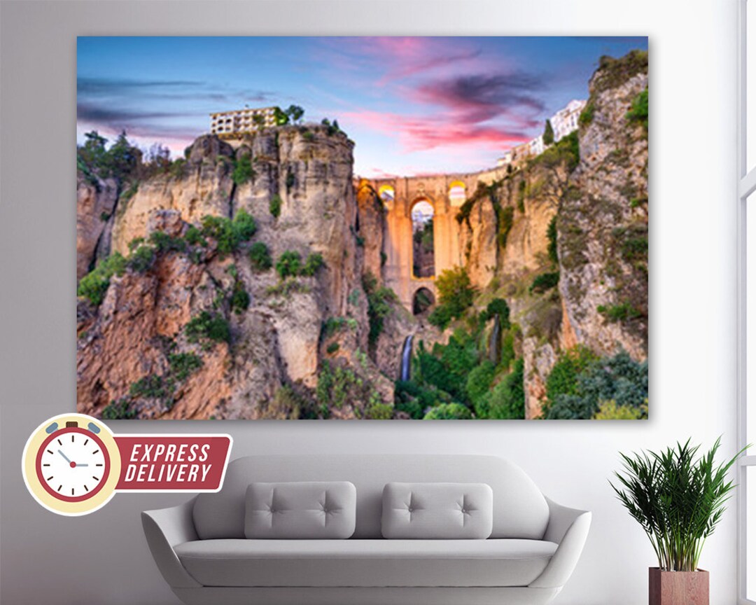 Puente Nuevo Bridge in Ronda Canvas Print, Ronda Photo, Spanish Wall ...