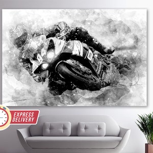 Motor Racing Canvas Art, Motor Bikes Wall Art, Biker Gift, Sport Bike ...