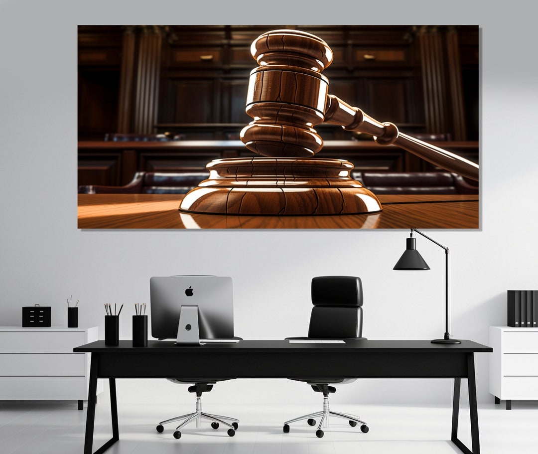 Judge's Gavel Canvas Print, Justice Wall Art, Law Hammer Canvas Print ...