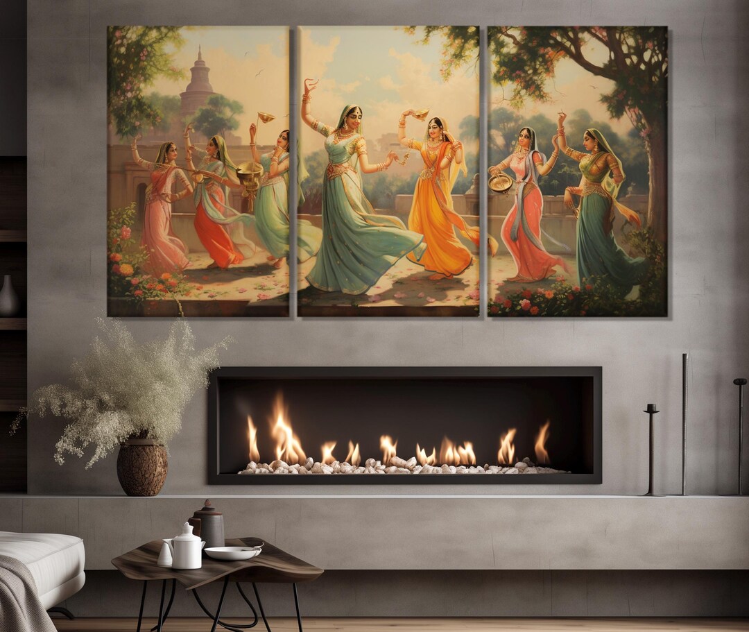 Ancient Indian Culture Wall Art, Mughal Dance Canvas Print, Indian Wall ...