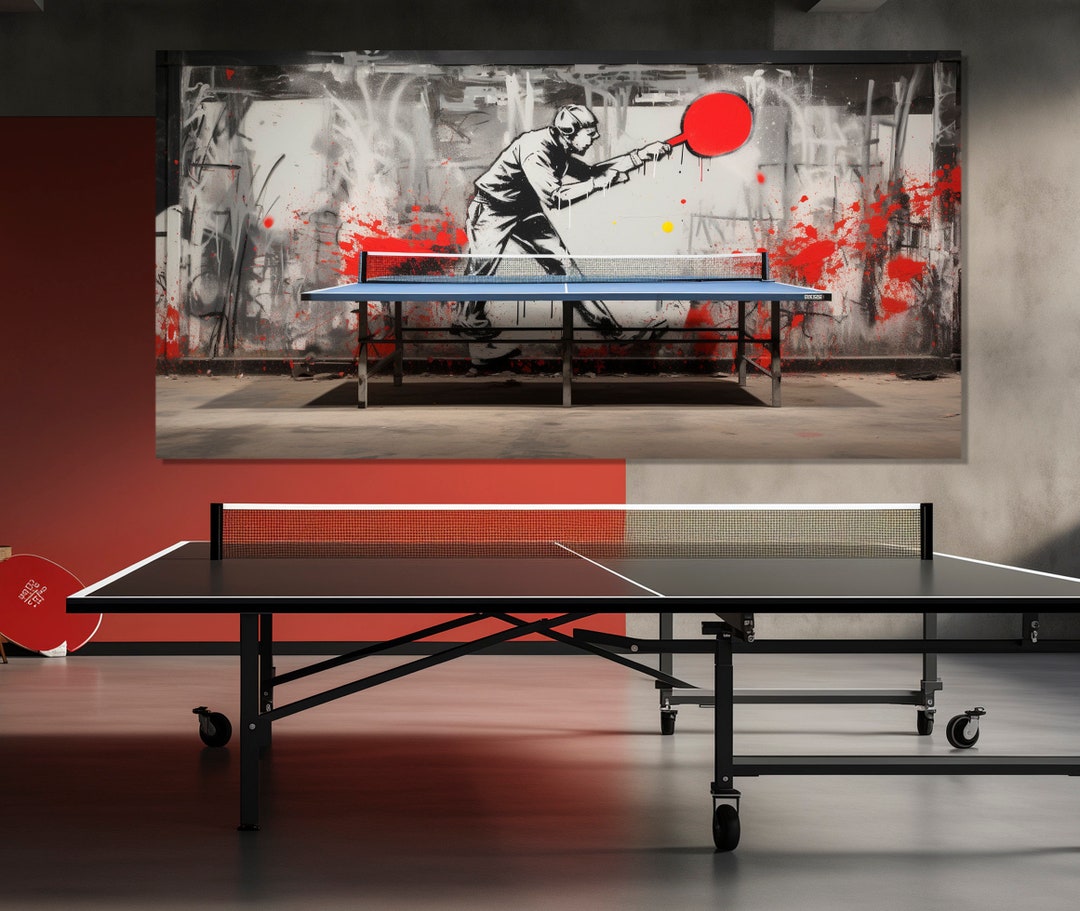 Abstract Table Tennis Graffiti Canvas Print, Table Tennis Street Art ...
