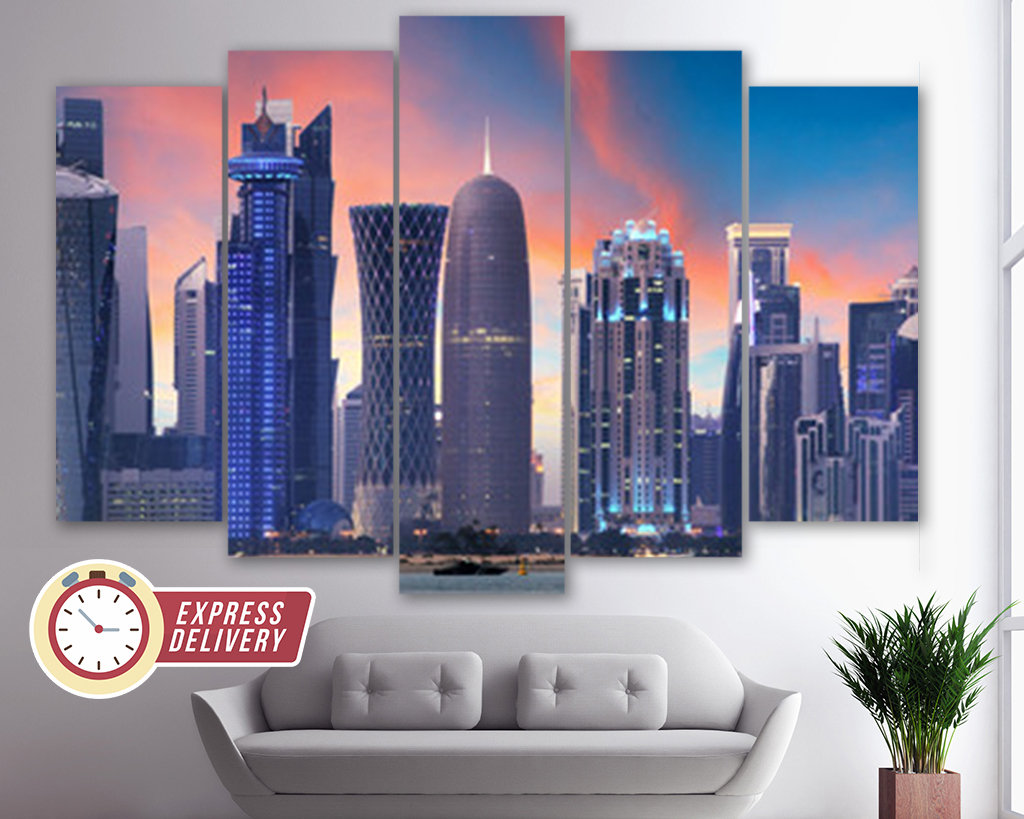 Doha Canvas Print Doha Wall Art Doha Skyline Large Doha - Etsy