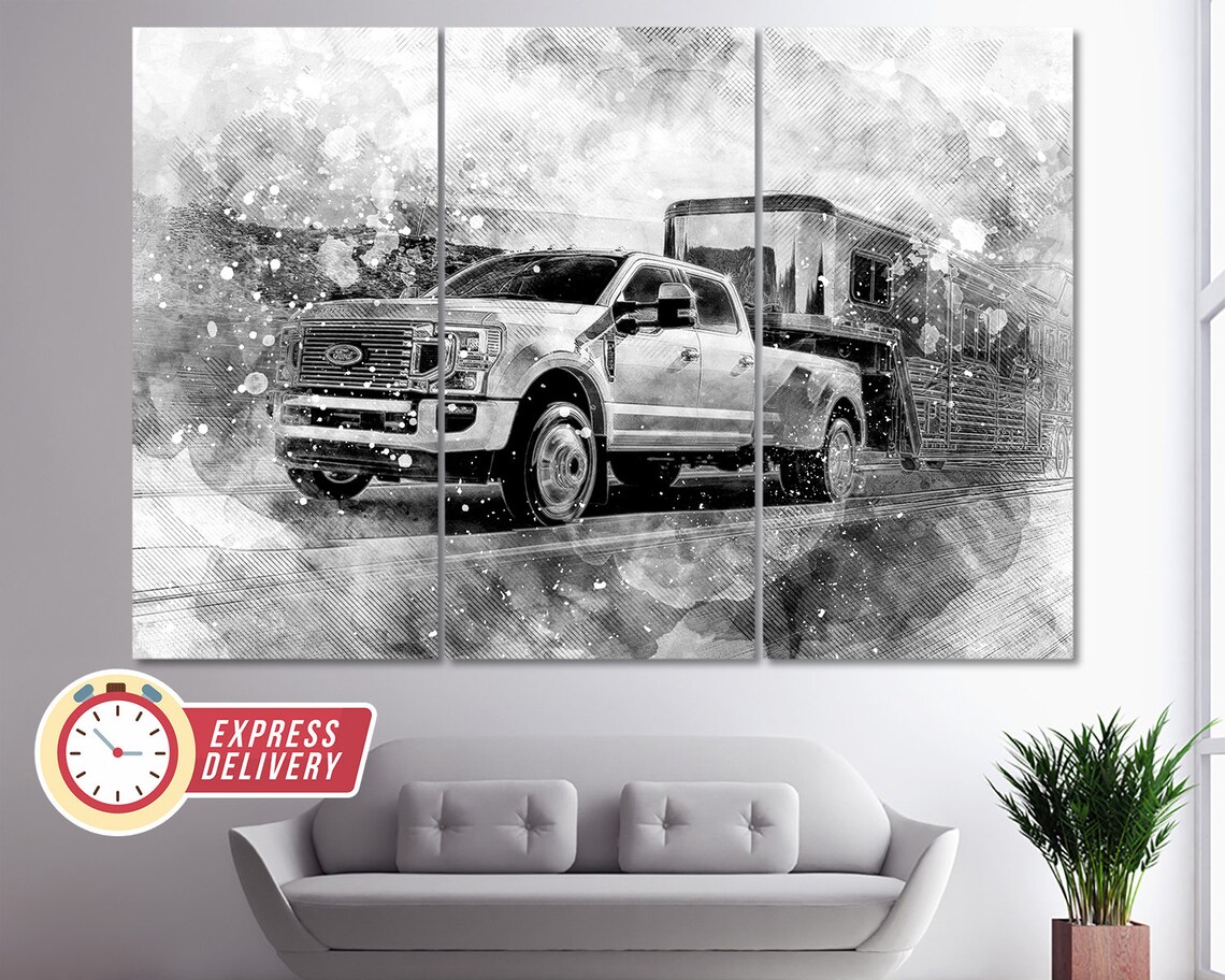 Ford F Series Super Duty Truck Canvas Print, off Road Wall Art, Ford ...