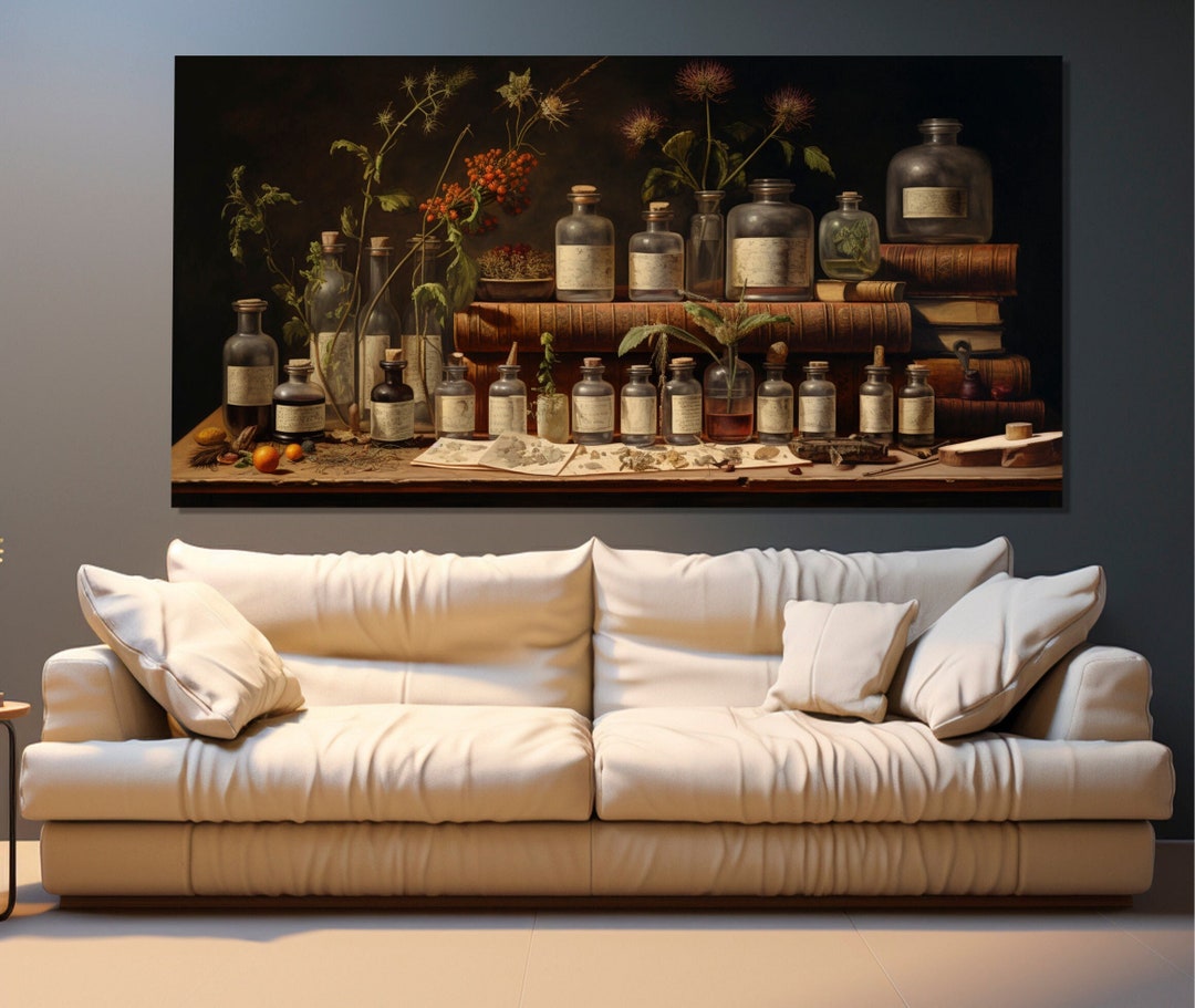 Vintage Medicines Painting Printed on Canvas, Medicines Canvas Print ...
