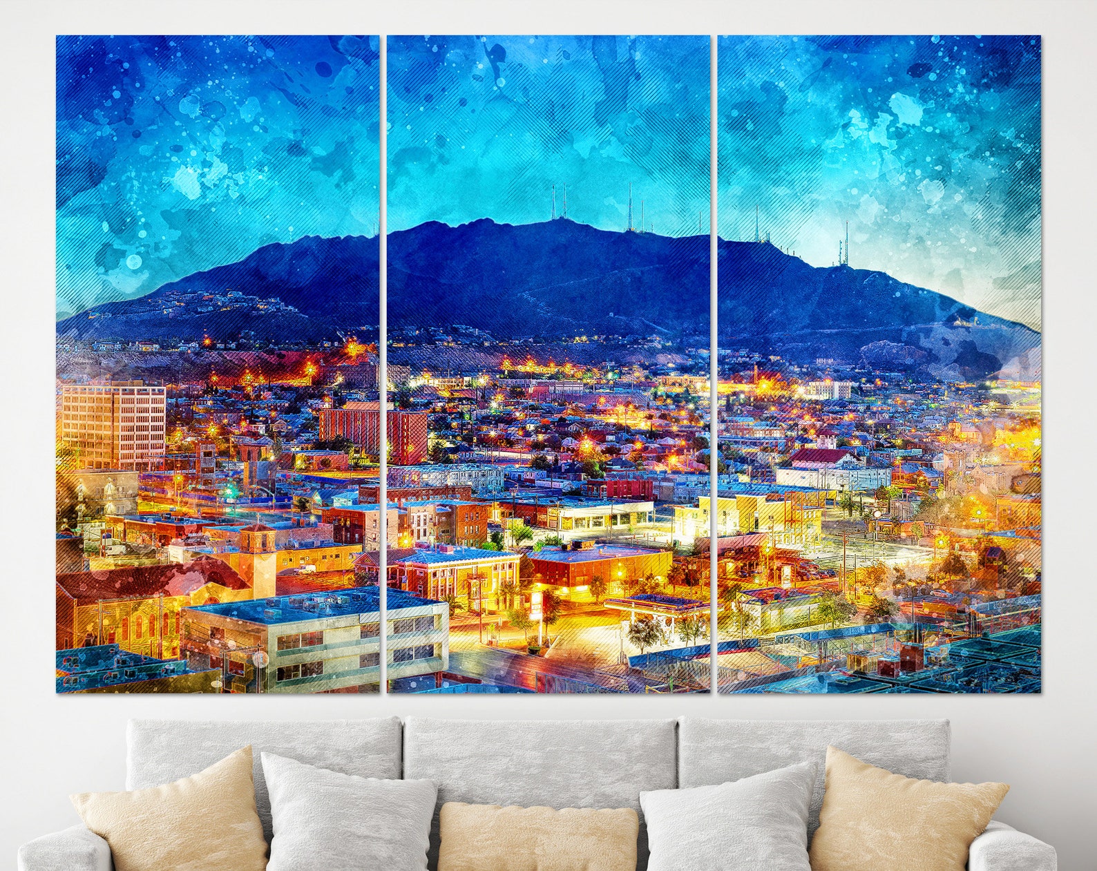El Paso Canvas Art El Paso Wall Art El Paso Skyline El Paso - Etsy