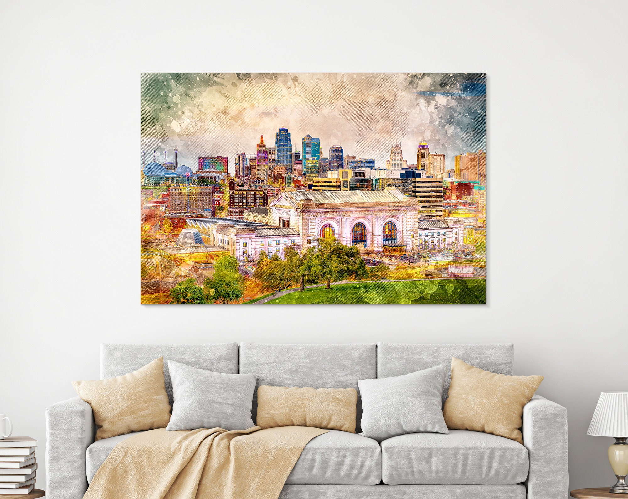 Kansas City Skyline, Kansas City Canvas Art, Kansas City Painting ...