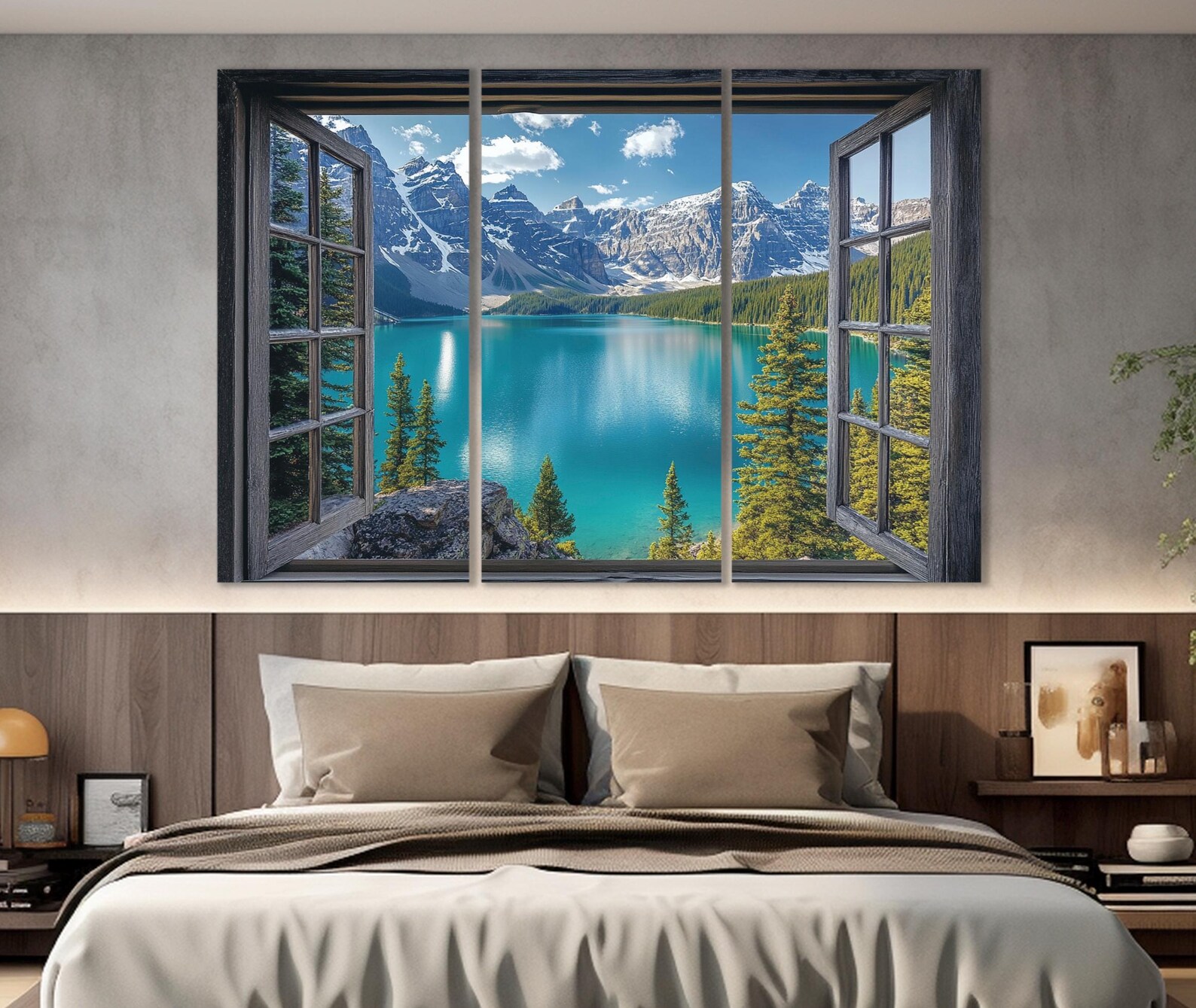Banff National Park Lake View From Open Window Canvas Print, Alberta ...