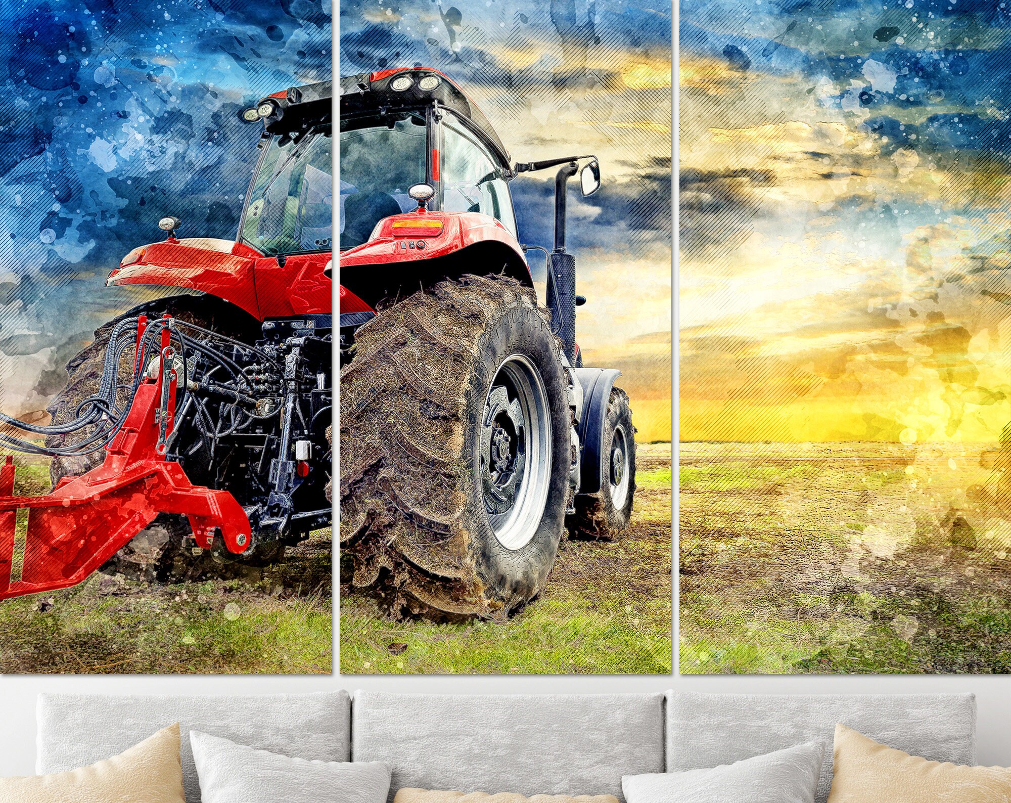 Tractor Canvas Print Tractor Driver Gift Farm Wall Art Farm - Etsy