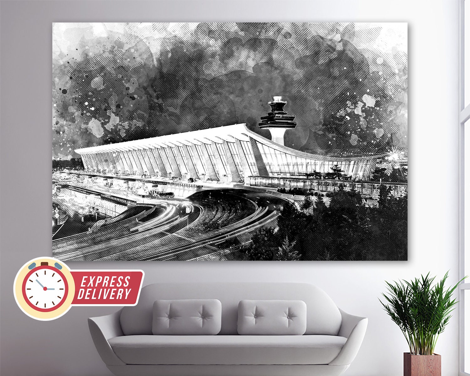 Dulles International Airport in Virginia Canvas Art, Washington Dulles ...