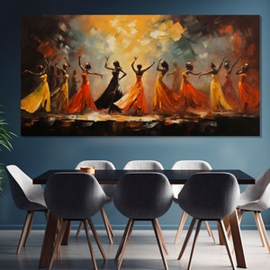 Abstract Dance Canvas Art, African Women Canvas Print, Ethnic Dancers ...