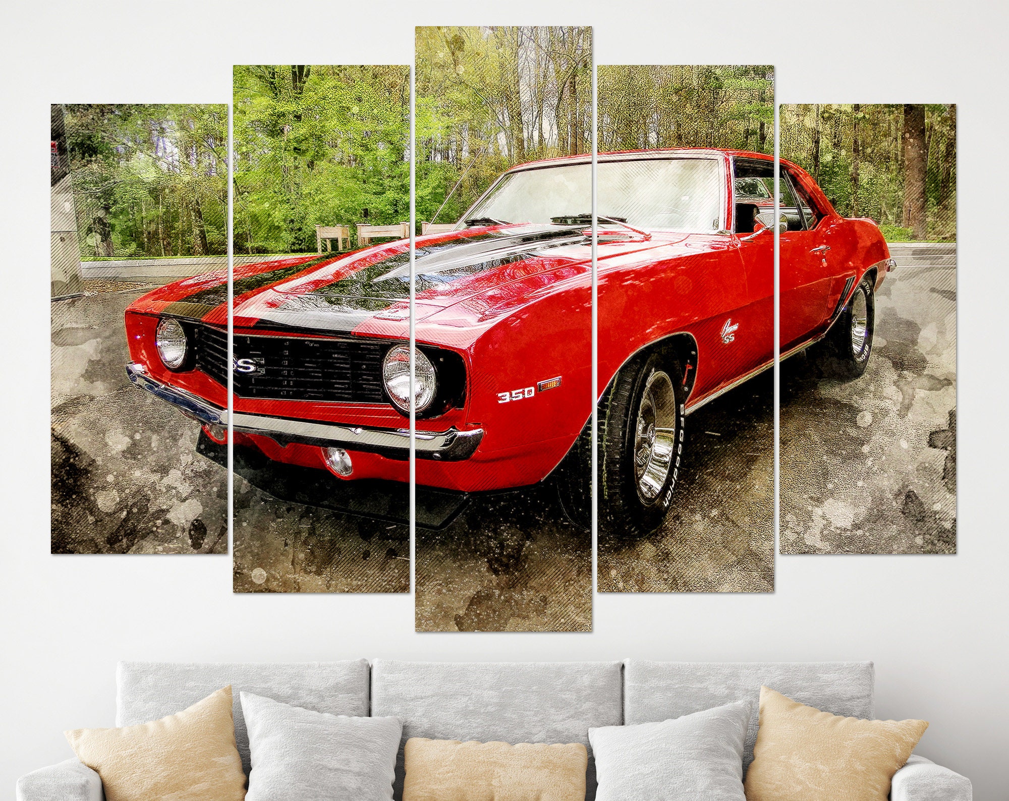 Chevrolet Camaro SS Canvas Print, Muscle Car Wall Art, Camaro Canvas ...