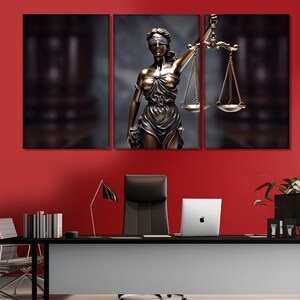 Justice Wall Art, Lady Justice Canvas Print, Lawyer Office Decor, Law ...