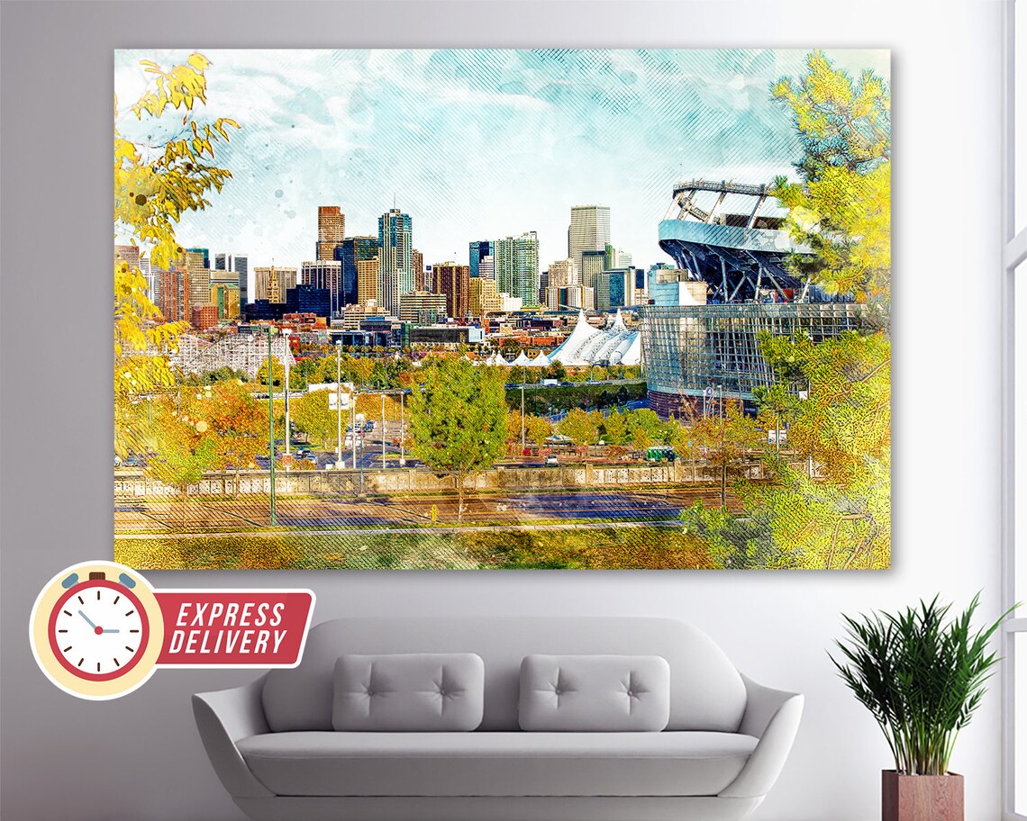 Denver Canvas Print Denver Canvas Art Denver Wall Art | Etsy