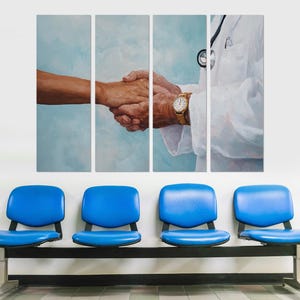 Healthcare Wall Art, Doctor Holding Hand Canvas Print, Doctor Gift ...