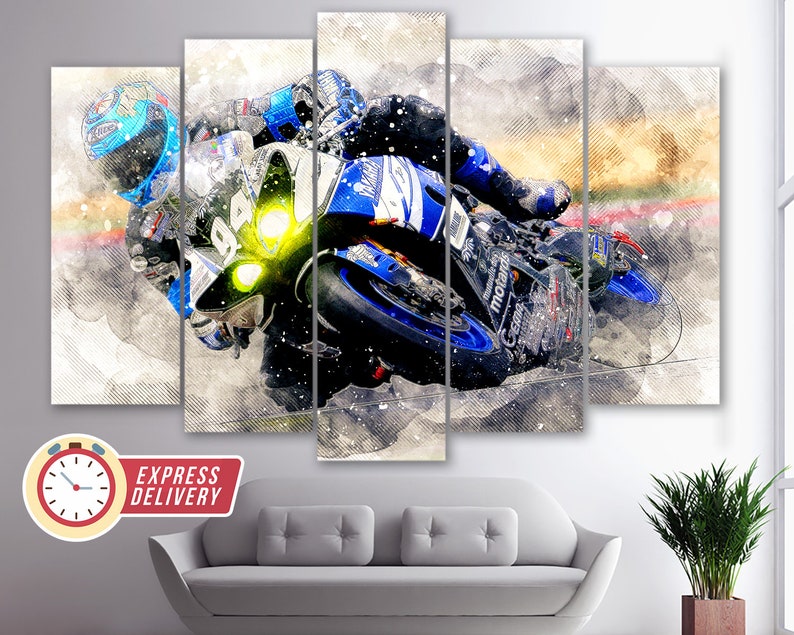 Motor Racing Canvas Art, Motor Bikes Wall Art, Biker Gift, Sport Bike ...