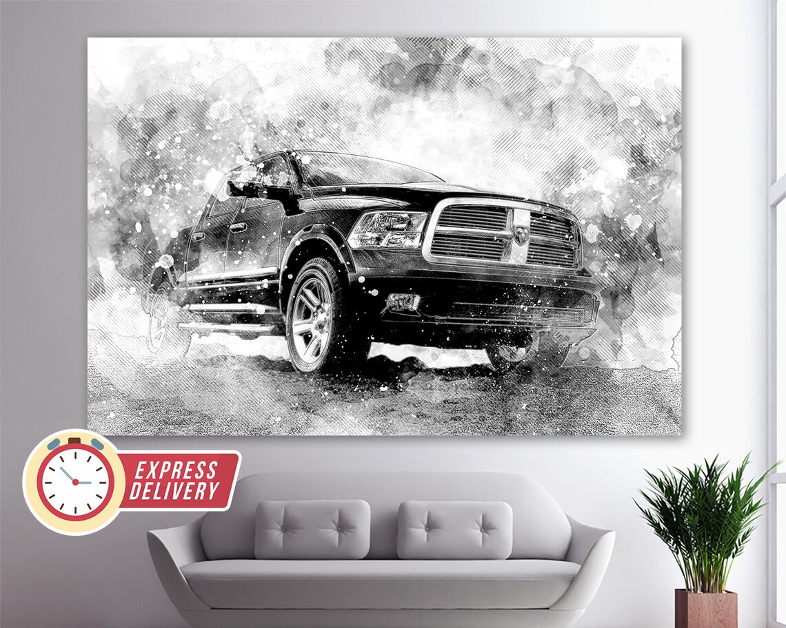 Dodge RAM 1500 Truck Canvas Print, off Road Wall Art, Dodge Wall Art ...
