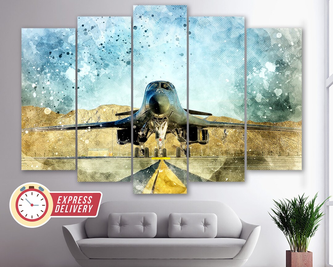 Rockwell B-1 Lancer Aircraft Canvas Art, Combat Aircraft Print ...