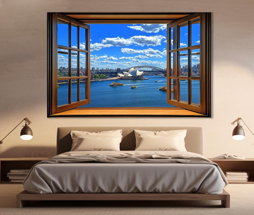 Sydney View From Open Window Canvas Print, Australian Wall Art ...