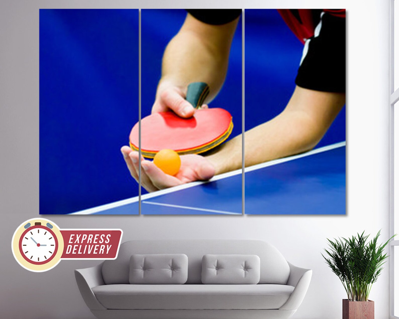 Table Tennis Canvas Art Table Tennis Player Gift Table | Etsy