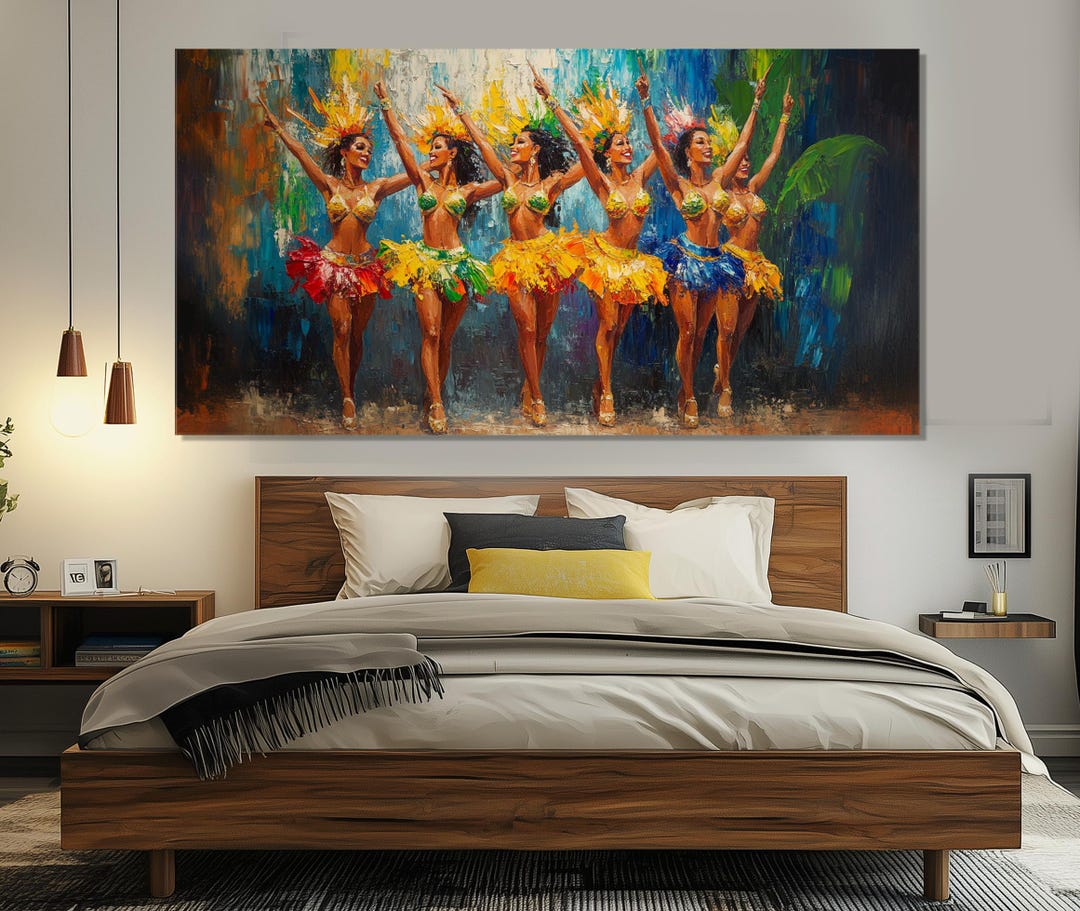 Beautiful Samba Dancers Oil Painting Printed on Canvas, Brazilian Dance ...