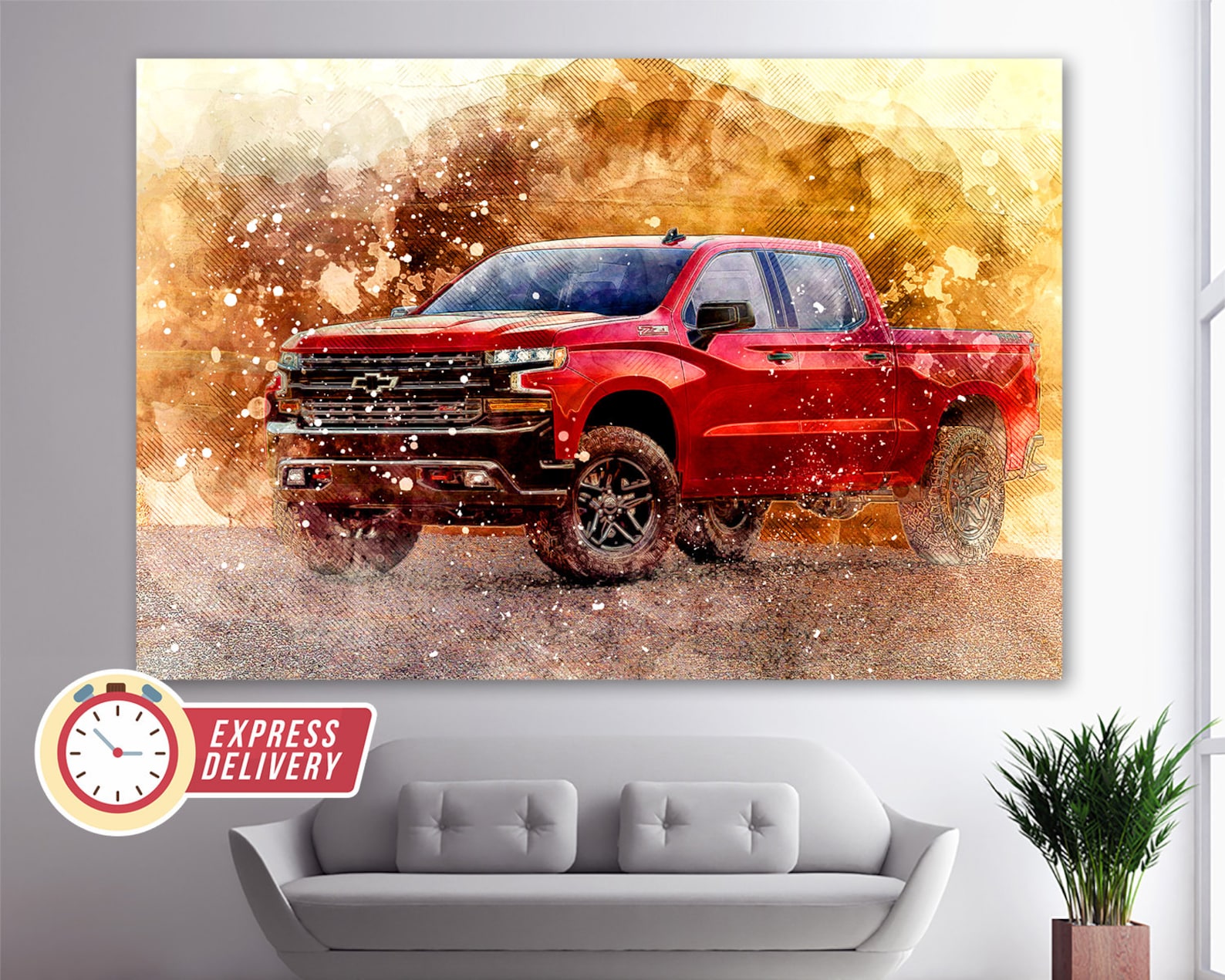 Chevrolet Silverado Truck Canvas Print off Road Wall Art - Etsy