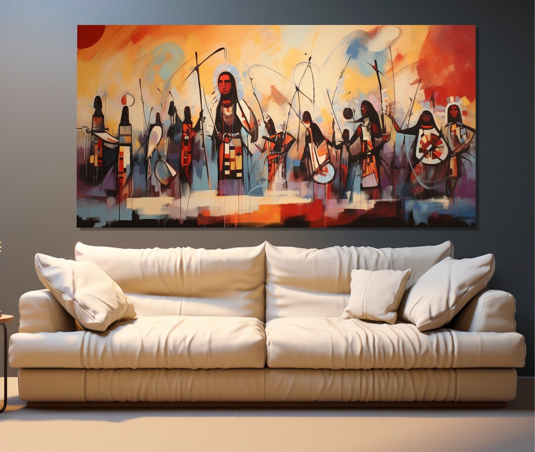 Abstract First Nations Canvas Print, Native American Wall Art, Indian ...