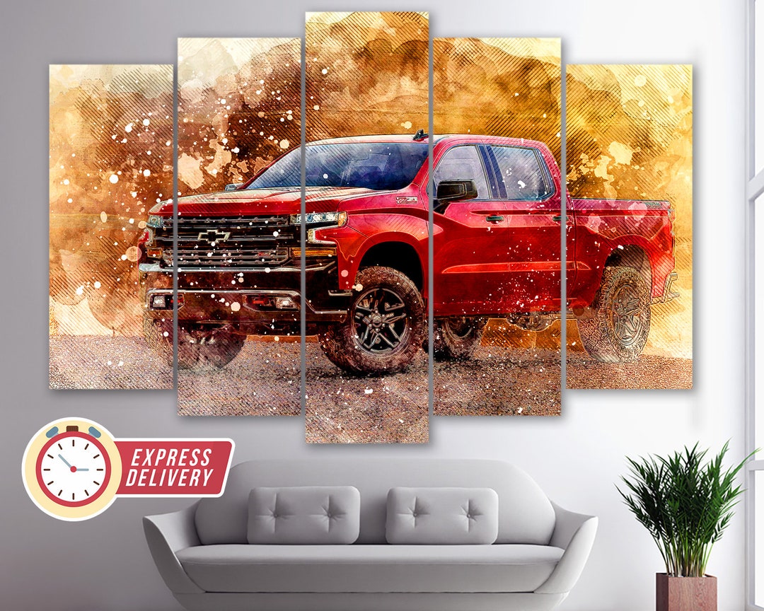 Chevrolet Silverado Truck Canvas Print, off Road Wall Art, Chevrolet ...